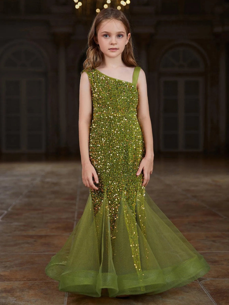 Tween Girls' Mesh Insert Mermaid Hem Sequin Dress – Faeriesty
