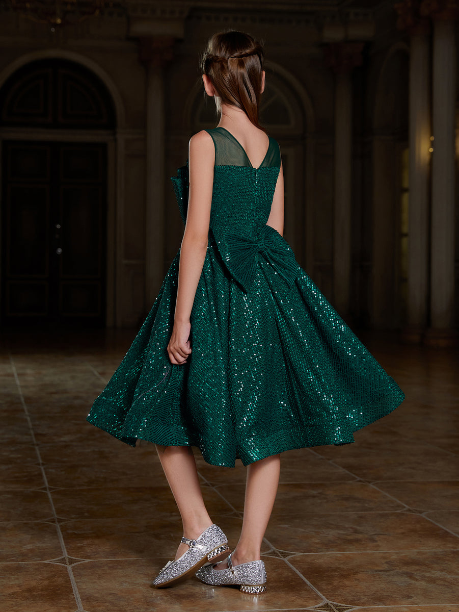 Girl's Pleated Front Sleeveless Sequin Party Dresses – Faeriesty