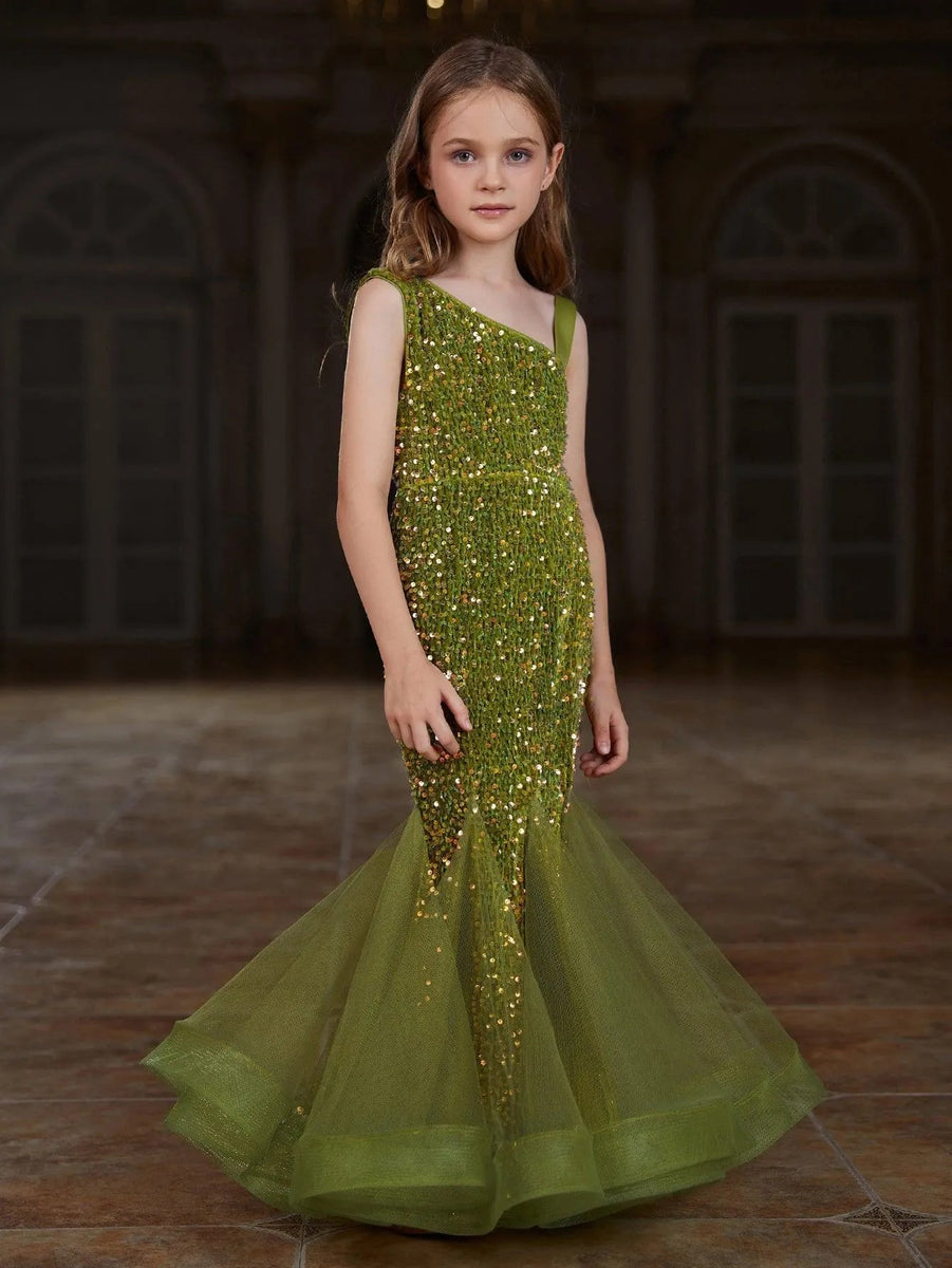 Tween Girls' Mesh Insert Mermaid Hem Sequin Dress – Faeriesty
