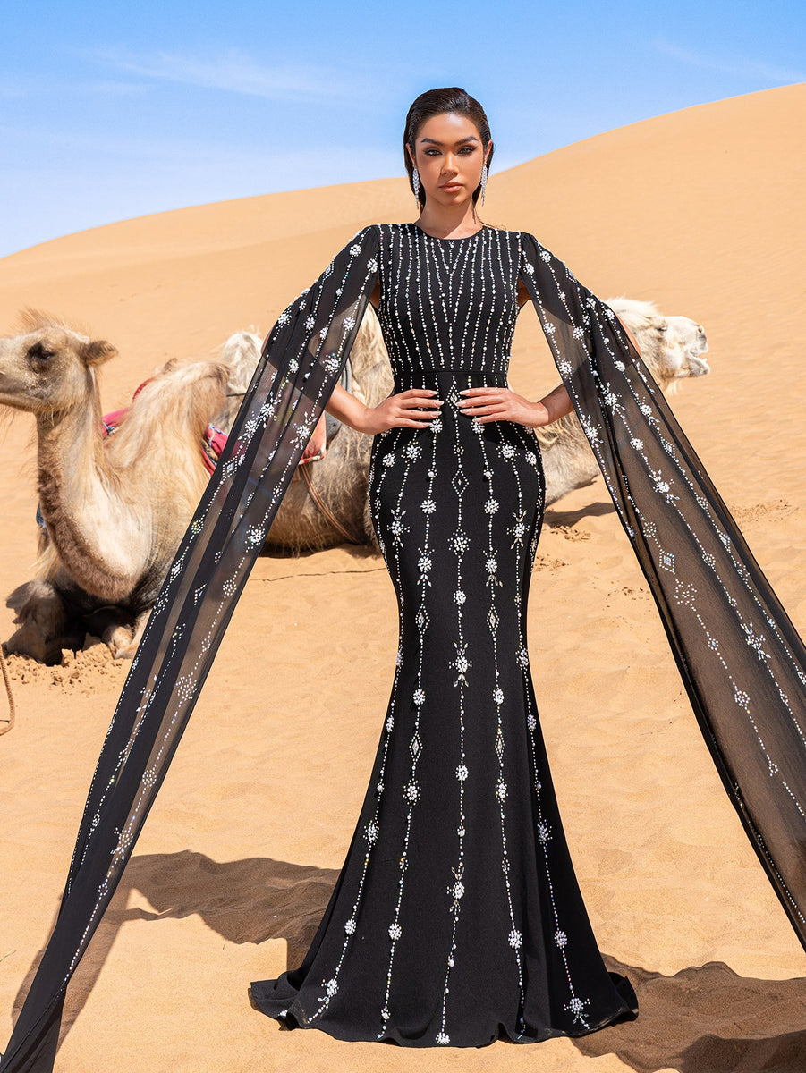 Opulent Rhinestone-Embellished Evening Gown – Luxury Dress for Red Ca ...